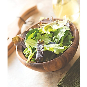 Ironwood Gourmet Individual Small Salad Bowl, Acacia Wood, 7 x 7 x 3 inches