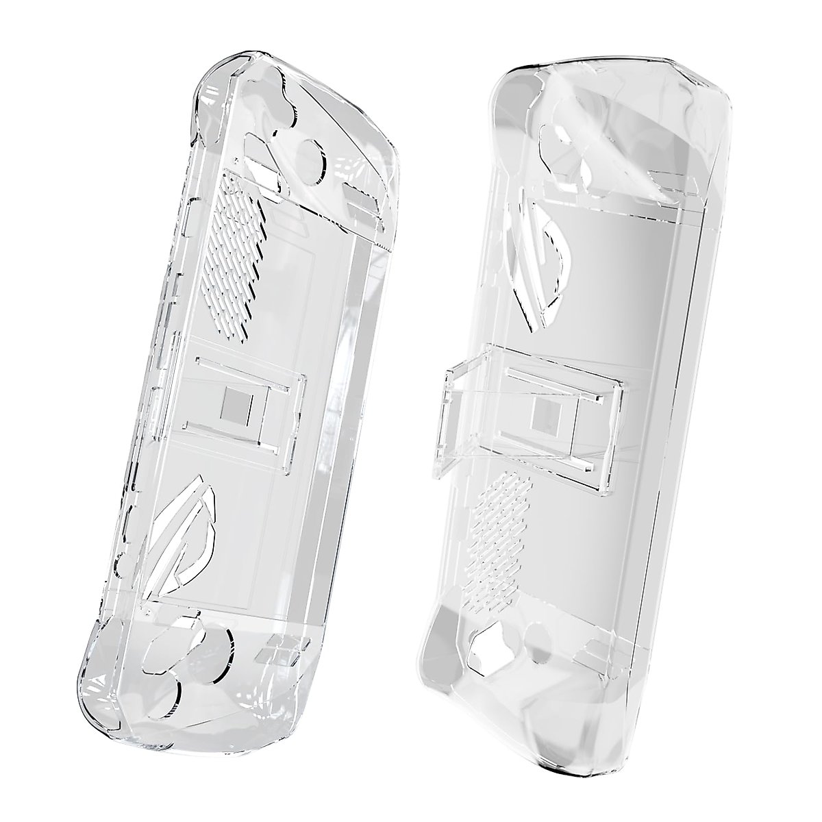 JDDWIN Full Case for ASUS Rog Ally 2023, Protective Handheld Case Skin with Detachable Front Shell Cover and Kickstand for Rog Ally,Shockproof/Non-Slip/Anti-Collision (Clear)