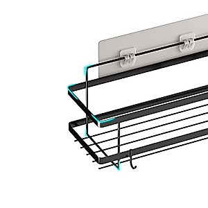 Apsan Shower Caddy,Bathroom Organizer,No Drilling Adhesive Rustproof Shower Shelves, Shower Organizer for Inside Shower, Kitchen Organization and Storage-3 Pack (Black)