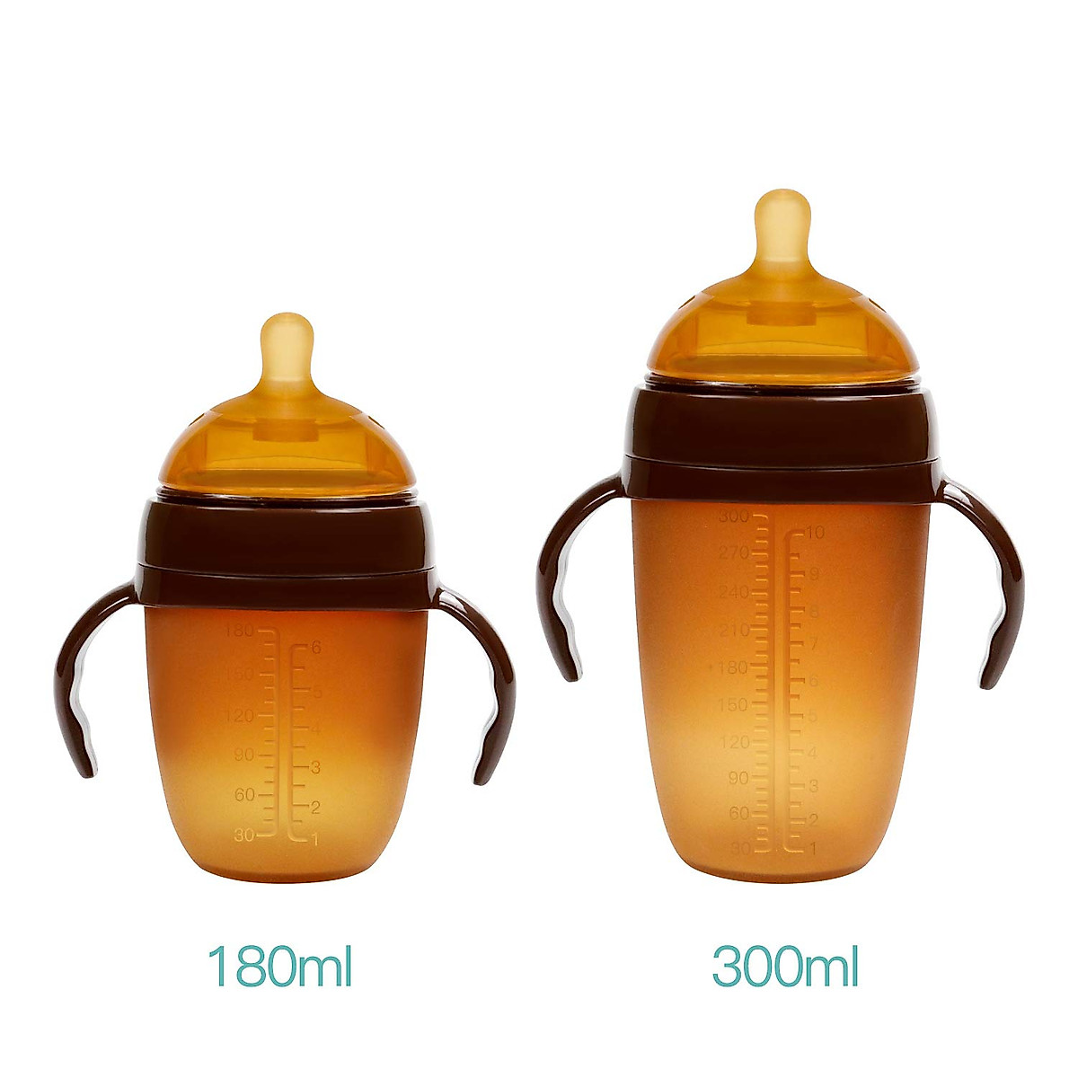 BumbleBee Silicone Baby Bottle Baby Feeding and Drinking Bottle Set 6oz+10oz with Water Cap(180ml+300ml)