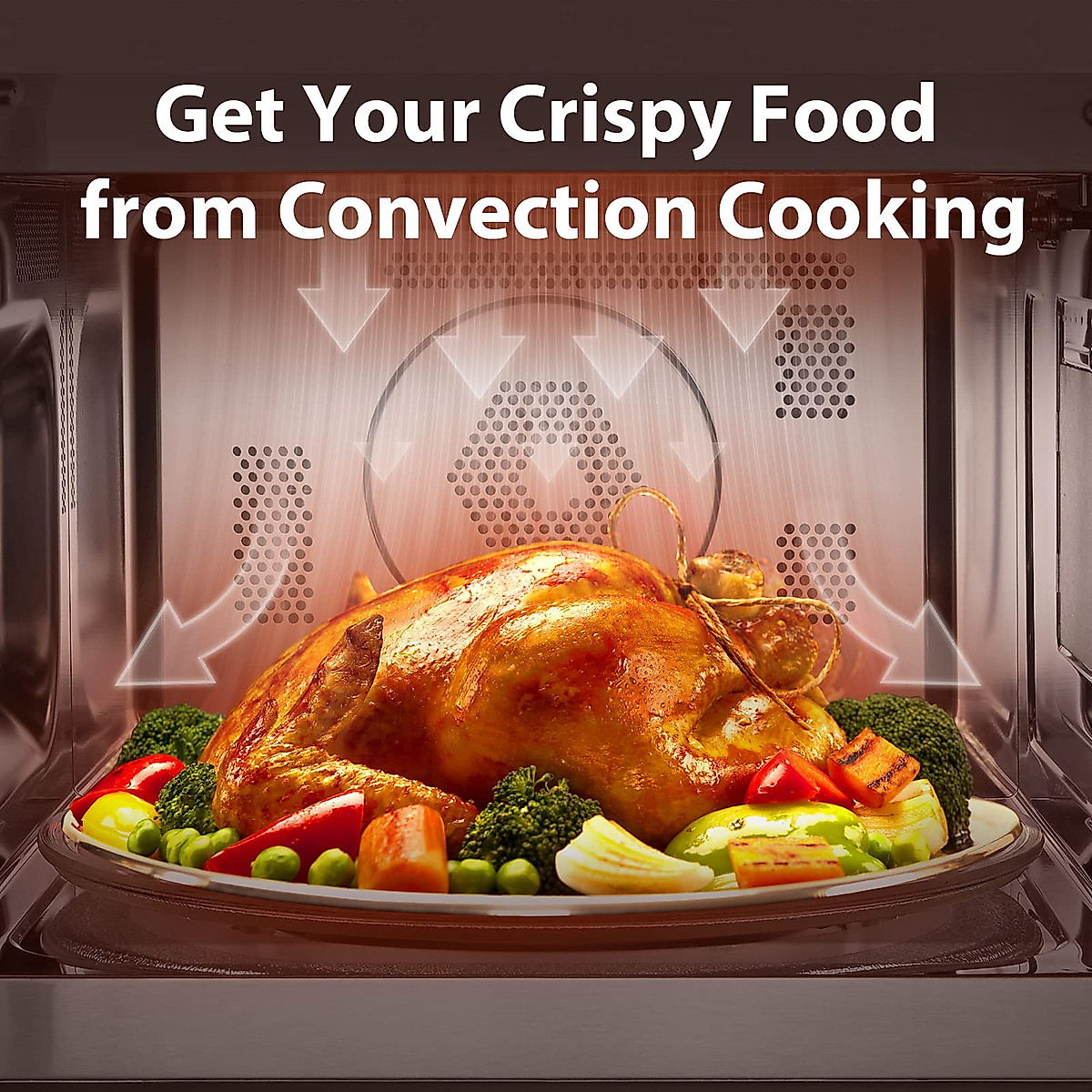 Toshiba EC042A5C-BS Microwave Oven with Convection Function, Smart Sensor, Easy-to-clean Stainless Steel Interior and ECO Mode, 1.5 cu. ft. , 1000W, Black Stainless Steel