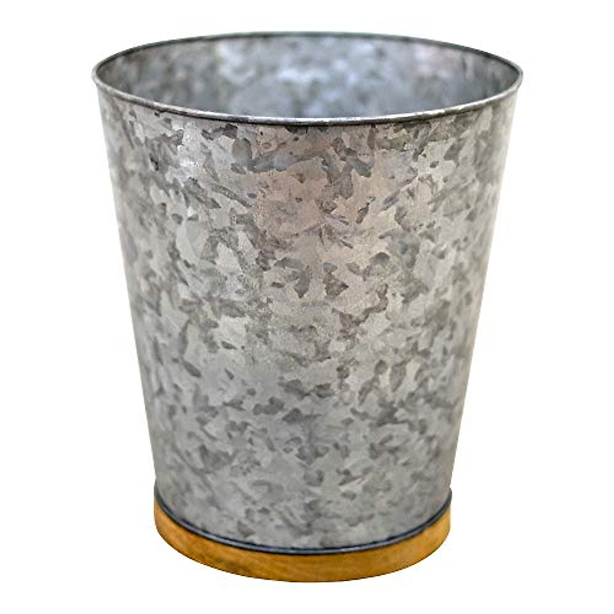 nu-steel CFT8H Confetti Collection Wastebasket Perfect for Home & Bathroom Accessories, Galvanised Sheet and Wood