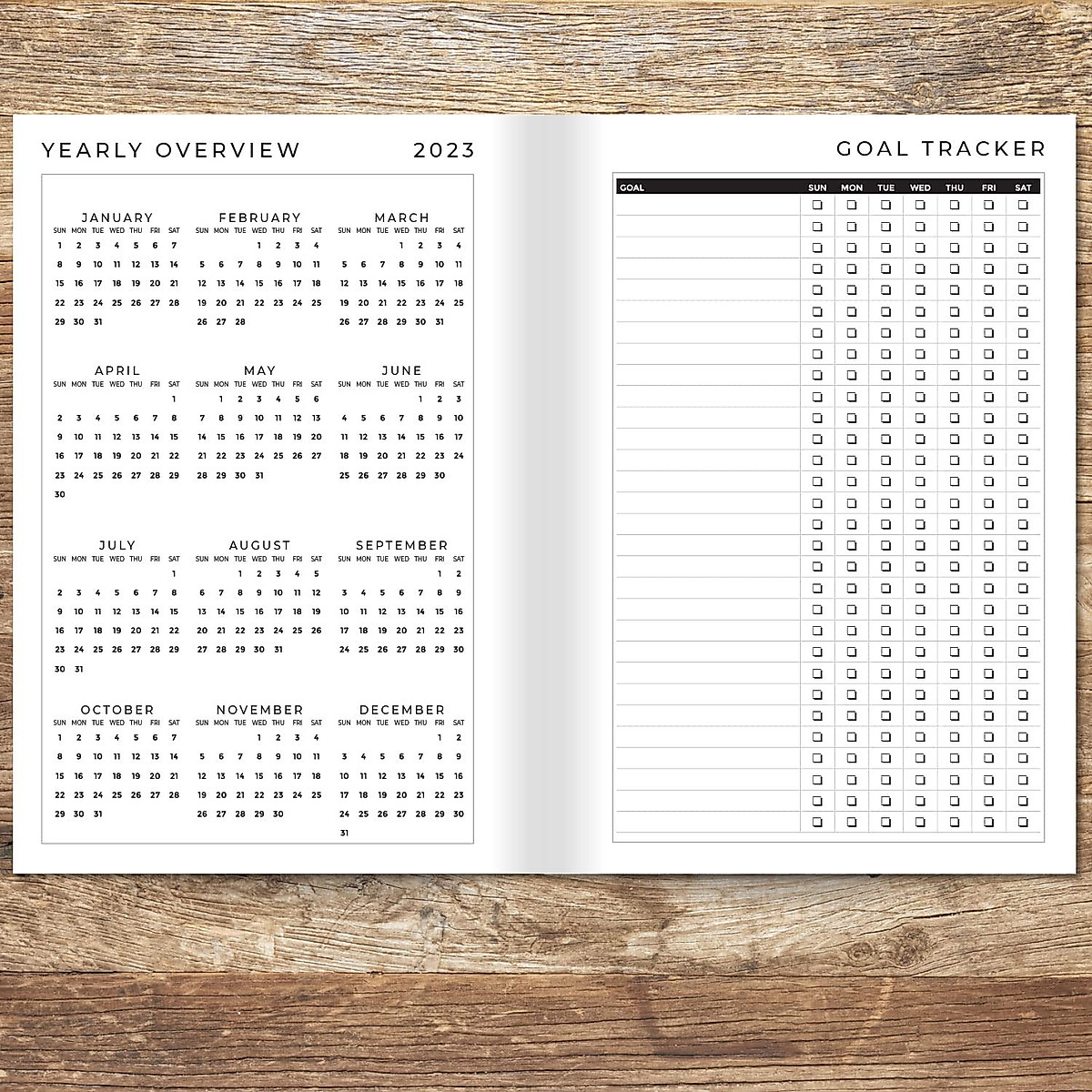 GRC 2023 Monthly Planner, January - December, Floral Calendar & Organizer, 7" x 10", Saddle Stitch Bound