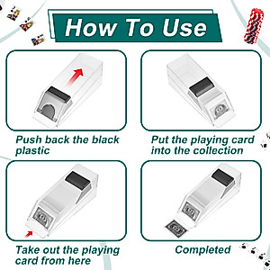Deekin 6 Deck Blackjack Shoe with Discard Tray Clear Acrylic Card Dispenser for Playing Cards Playing Card Blackjack Dealing Shoe Dispenser Discard Holder Trays for Blackjack Games (2 Pieces)