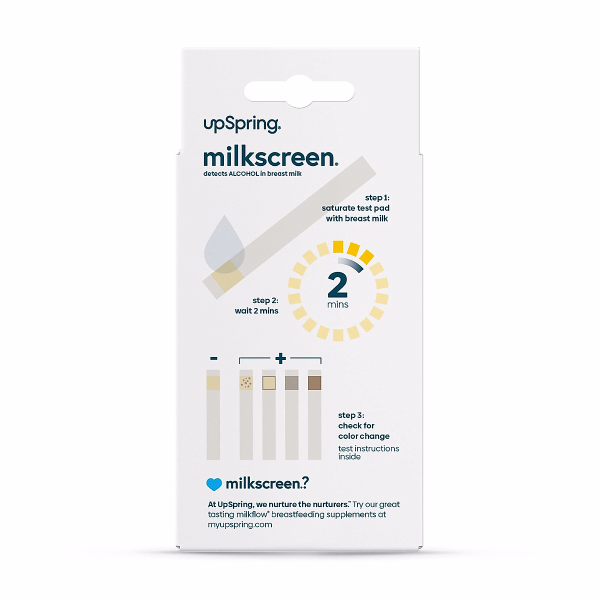 Upspring Milkscreen Test Strips to Detect Alcohol in Breast Milk - at-Home Test for Breastfeeding Moms, Simple Breast Milk Alcohol Dip Test with Accurate Results in 2 Minutes, 20 Test Strips