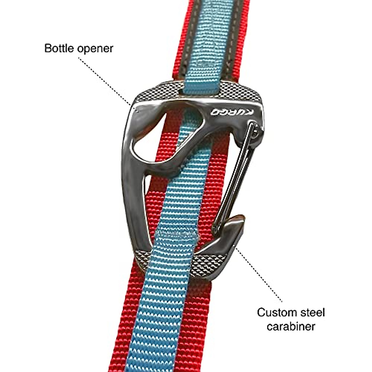 Kurgo 6 in 1 Hands Free Dog Leash , Reflective Running Belt Leash for Dogs, Crossbody & Waist Belt Leash, Carabiner clip, Padded Handle, For Training, Hiking, or Jogging, Quantum Leash, Coastal Blue, Large