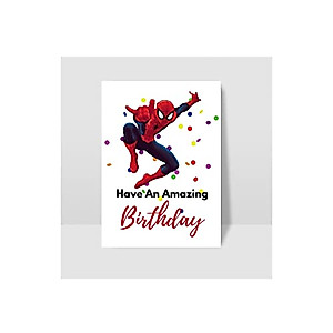 Have An Amazing Birthday, Spiderman" Inspired Birthday Card, 7x5 inch Card with Envelope.
