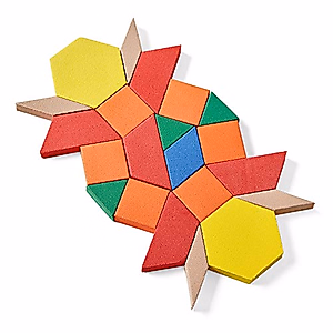 hand2mind Foam Pattern Blocks, Foam Shapes, Geometric Shapes for Kids, Pattern Play, Toddler Pattern Blocks, Shapes for Kindergarten, 3D Shapes Manipulatives, Sorting Math (Set of 250)