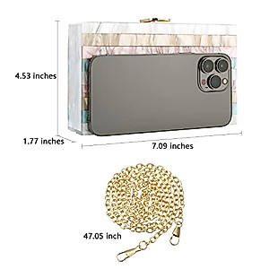 Rkrouco Women Acrylic Evening Clutch Purses Multicolor Purse Handbag for Wedding Cocktail Party Prom