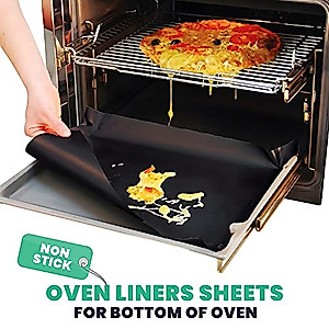 Oven Liner Sheet (Pack of 3) - 19.69" x 15.75" Large Premium Oven Liners For Bottom of Electric Oven and Gas Oven - Reusable Non-Stick Oven Mat for Bottom of Oven - BPA and PFOA Free