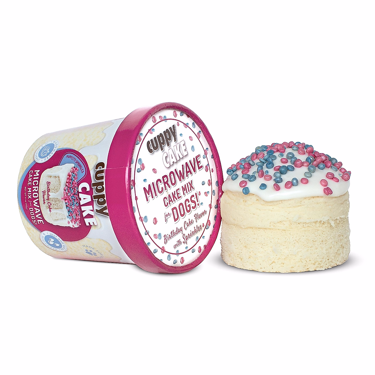 Cuppy Cake Microwave Cake in a Cup for Dogs, Just Add Water and Microwave (Birthday Cake Flavor) Made in USA