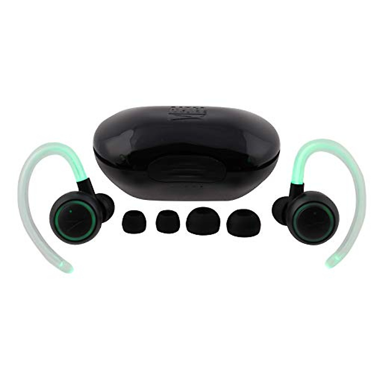 Altec Lansing True Glow Wireless Earbuds with Charging Case, IPX4 Waterproof TWS Bluetooth Earphones with Ear Hooks, Light Up Noise Isolating Stereo Sweatproof Earbuds, 24 Hours Play Time