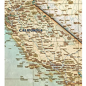 American Map Store Beautiful Wall Map of the United States of America - Classic Antiqued Atlas Style - Extra Large - 73''x40'' - Select Paper or Laminated (Paper, 73'' Wx40'' H)