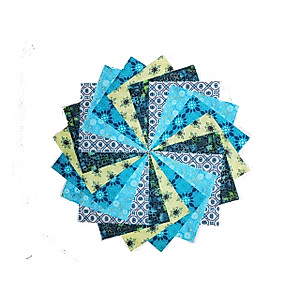 10 10 Inch Majestic Stormy Seas Quilting Squares Charm Pack by Paintbrush & Riley Blake Fabrics 5 colorways