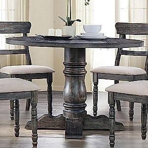 ACME Leventis Dining Table w/Pedestal - - Weathered Gray