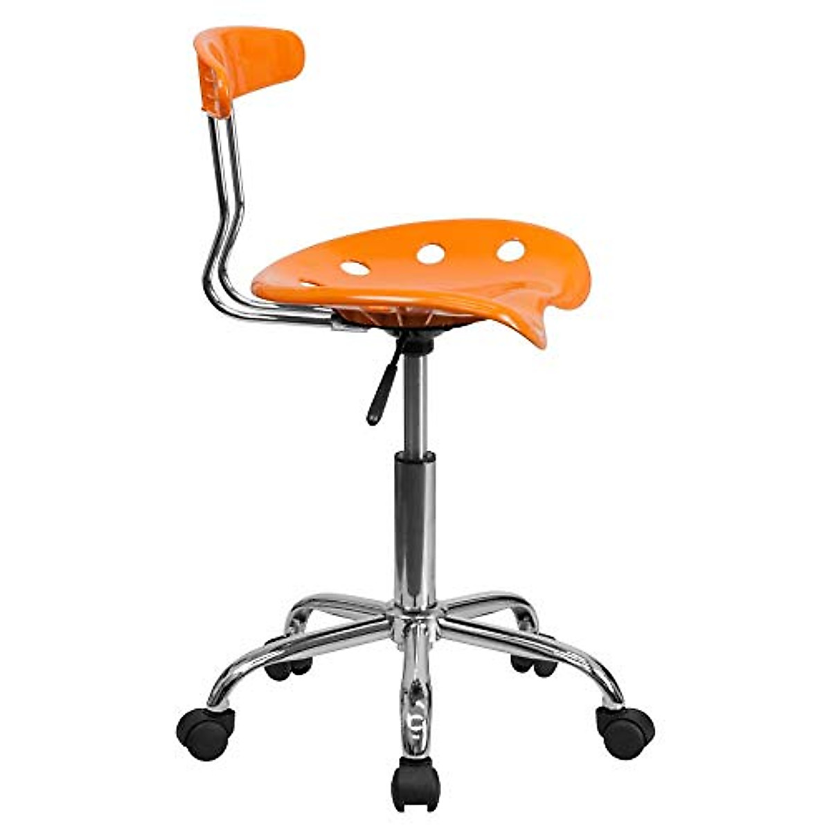 Flash Furniture Vibrant Orange and Chrome Swivel Task Office Chair with Tractor Seat