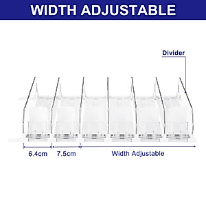 uxcell 6pcs Soda Can Organizer for Refrigerator, Self-Pushing Drink Organizer for Fridge, Width Adjustable Drink Dispenser Beverage Pusher For Pantry Vending Machine, White