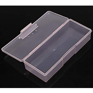 2 Pcs Plastic Transparent Multifunctional Rectangular Storage Box Nail Art Tool Box Office Supplies Organizer Manicure Tool Box
