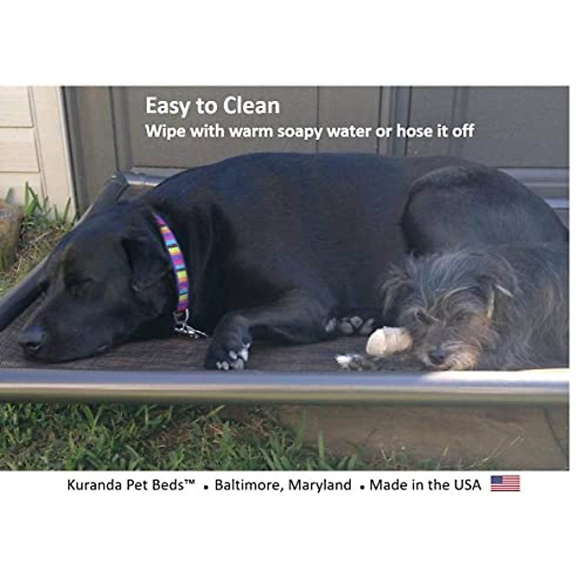 Kuranda Elevated Indoor Bed - Walnut PVC - X-Large - 44" x 27" - Cordura - Burgundy