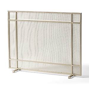 Christopher Knight Home Markus Modern Single Panel Iron Firescreen, Gold Finish