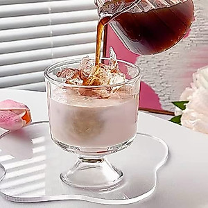 QAPPDA Glass Dessert Bowl Set of 12,Clear Footed Ice Cream Cups 300ml,Premium 10 Ounce Glass Prep Bowl Trifle Party Bowl Glass Dessert Cup for Sundae,Snack,Cereal,Fruit