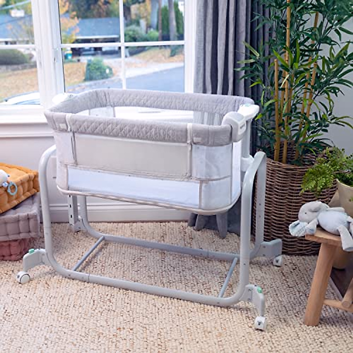 Ingenuity Dream Hero 3-in-1 Co-Sleeping Bassinet and Crib - Constellation (Grey), Unisex, Newborn to 12 Months
