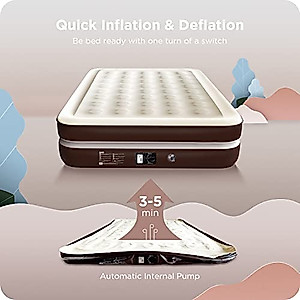 Ciays Camping Air Mattress Leak Proof Airbed with USB Rechargeable Pump Twin Air Mattress with Carrying Bag for Home Camping SUV Truck RV Tent