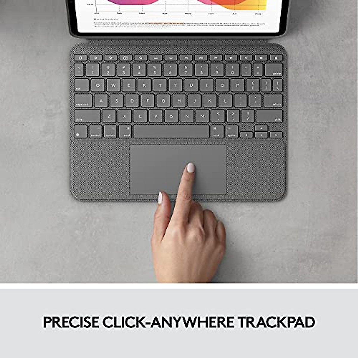 Logitech Combo Touch iPad Air Keyboard Case, Detachable Backlit Keyboard with Kickstand, Trackpad, Smart Connector, Oxford Gray, USA Layout
