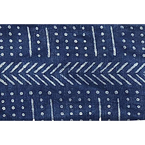 Trade Star Beautiful Indigo Mudcloth Throw Blanket Ethnic Block Print Blanket with Tassels Indian Hand Loomed Cotton Throw Blanket for Home Decor (Pattern 9)