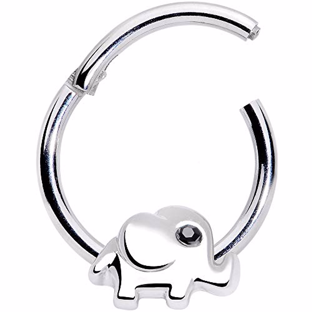 Body Candy 16G 316L Steel Hinged Segment Ring Seamless Cartilage Nipple Ring Elephant Nose Hoop 3/8"