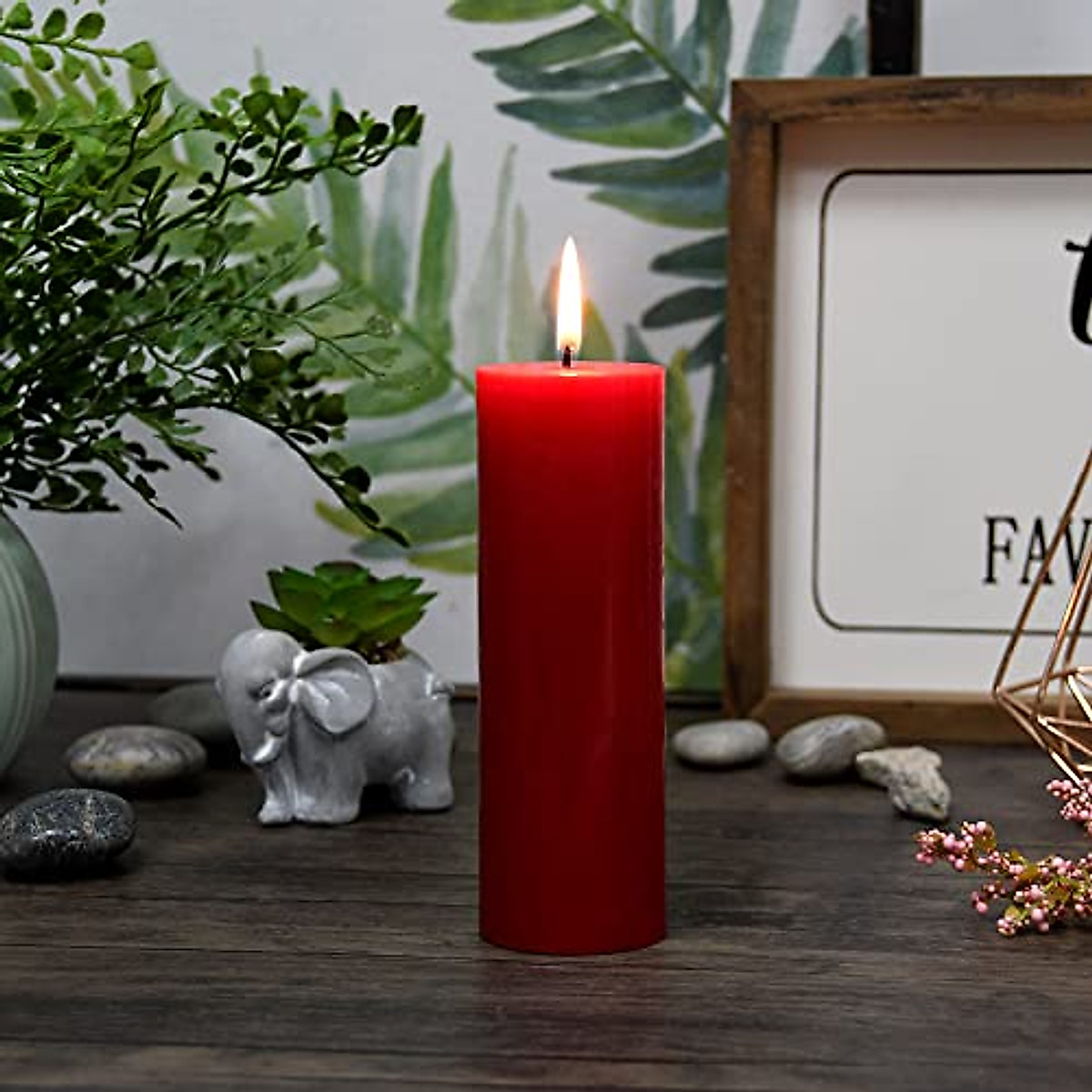 Zest Candle Pillar Candle, 2 by 6-Inch, Red