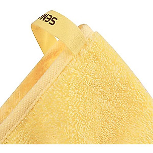 SEMAXE Cotton Washcloths Set, Highly Absorbent and Soft Feel Face Towel, Hotel Spa Bathroom Fingertip Towel,Yellow Washcloth-Pack of 12