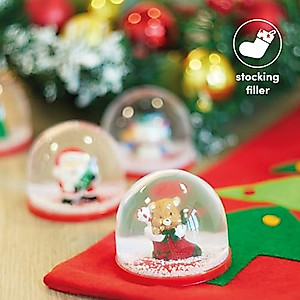 THE TWIDDLERS 4 Mini Christmas Winter Snow Globes for Kids - Gift, Decoration, Xmas Stocking Stuffers, Giveaways