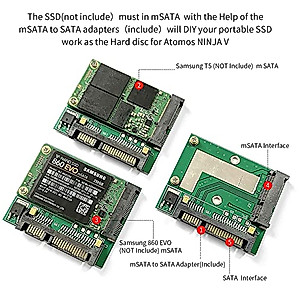 ANDYCINE Magnalium Case for mSATA SSD Compatible for Atomos Ninja V,V+, Ninja Flame, Ninja Inferno, and Shogun Inferno  with mSATA to SATA Adapter
