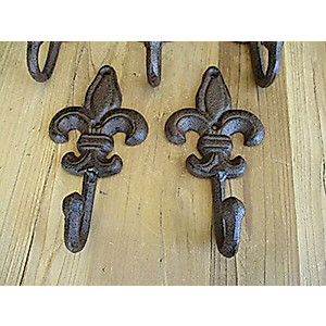 for 10 Large Cast Iron Fleur De Lis Coat Hooks Hook Hall Tree Hat Dog Leash Fluer Hooks & Hangers Home & Garden