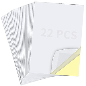 22 Sheets Clear Double Sided Adhesive Tape Sheets for Craft,A4 Size Super Strong Sticky Tumbler Tape Sheets 8.3x11.5 Inch with 0.1mm Thickness for DIY Art/Craft/Home Decorative Tape with Yellow Liner