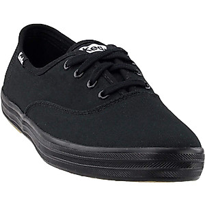 Keds Women's Champion Lace Up Sneaker, Black/Black Canvas, 9.5