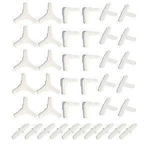 AQUANEAT Aquarium Airline Tubing Connector, Fish Tank Air Pump Connector, Plastic, 40Pcs (4 Kinds)