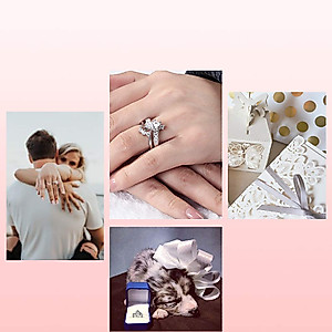 Jeulia Marquise Cut Wedding Set Sterling Silver Bypass Rings with Cubic Zirconia White Diamond Solitaire Engagement Rings Promise Anniversary with Gift Box (10)