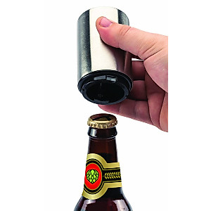 Jokari Magnetic Automatic One Handed Bottle Top Pop Opener. Easily Open Any Pry Top Beverage Without Damaging the Cap With 1 Push Single Handedly. Perfect Bar Accessory for Beer and Gadget Lovers (1)