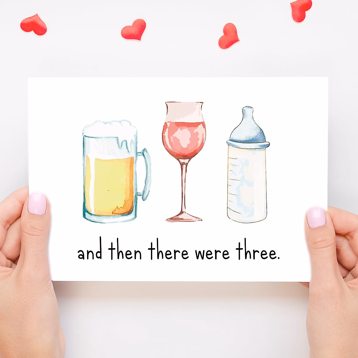 Bhiosng Lovely Baby Shower Card, Funny New Baby Congratulations Card for New Mom Dad Parents, New Born Card for Pregnant Couple, Cute Baby Birthday Card for Friend, Pregnancy Card Gift