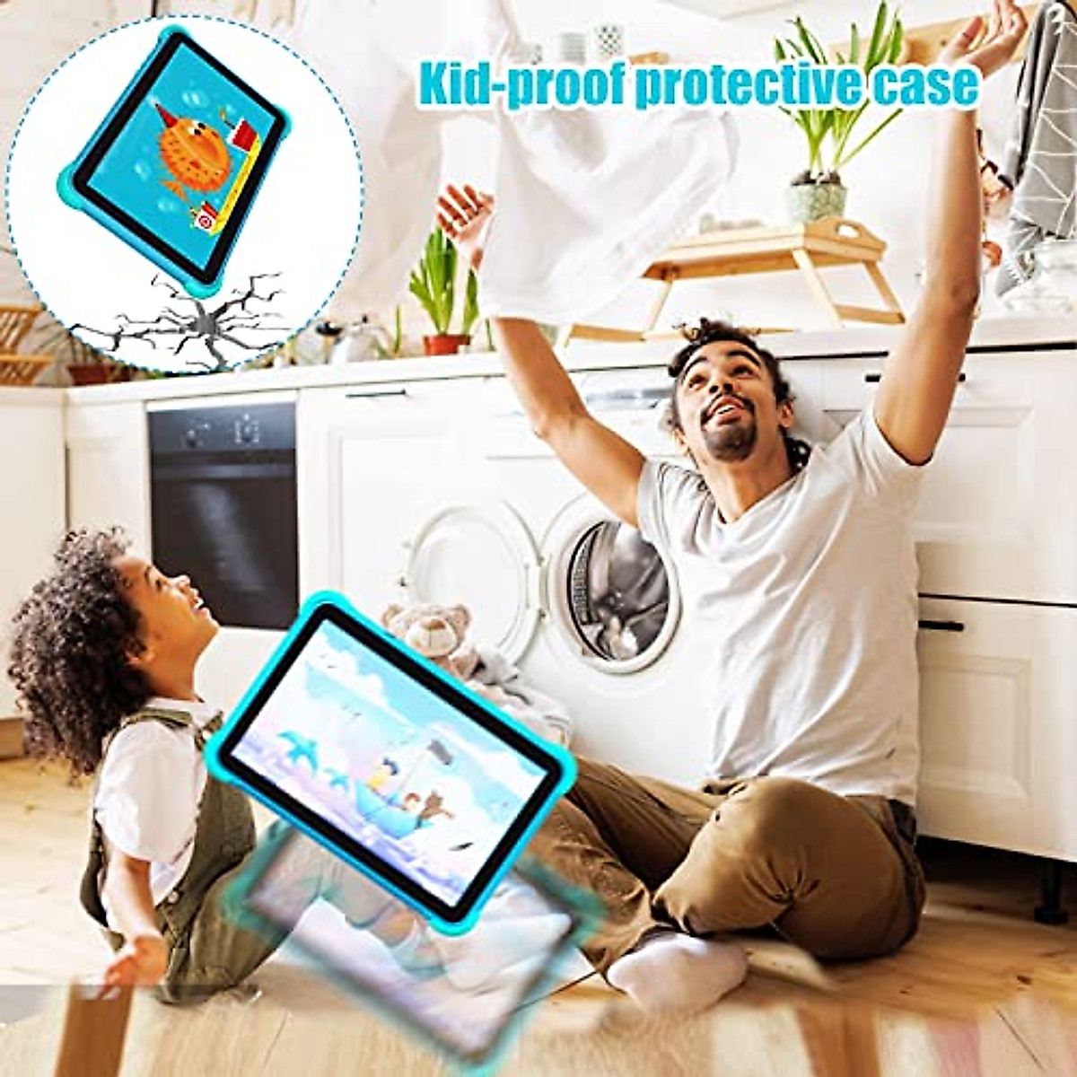 YINOCHE Kids Tablet Android Toddler Tablet for Kids Tablets for Kids 2GB+32GB with Gamepad Support Parental Control Children's Tablet Dual Cameras,Games, Kid Proof Case Netflix YouTube