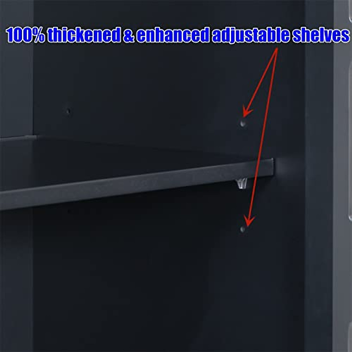 PRIARI Upgraded Version & Stronger Console Table Kitchen Buffet Sideboard with 3 Doors and Shelves, Thickened Enhanced Solid Wood Storage Cabinet for Entryway Dining Room (Faster Assembly) (Black)