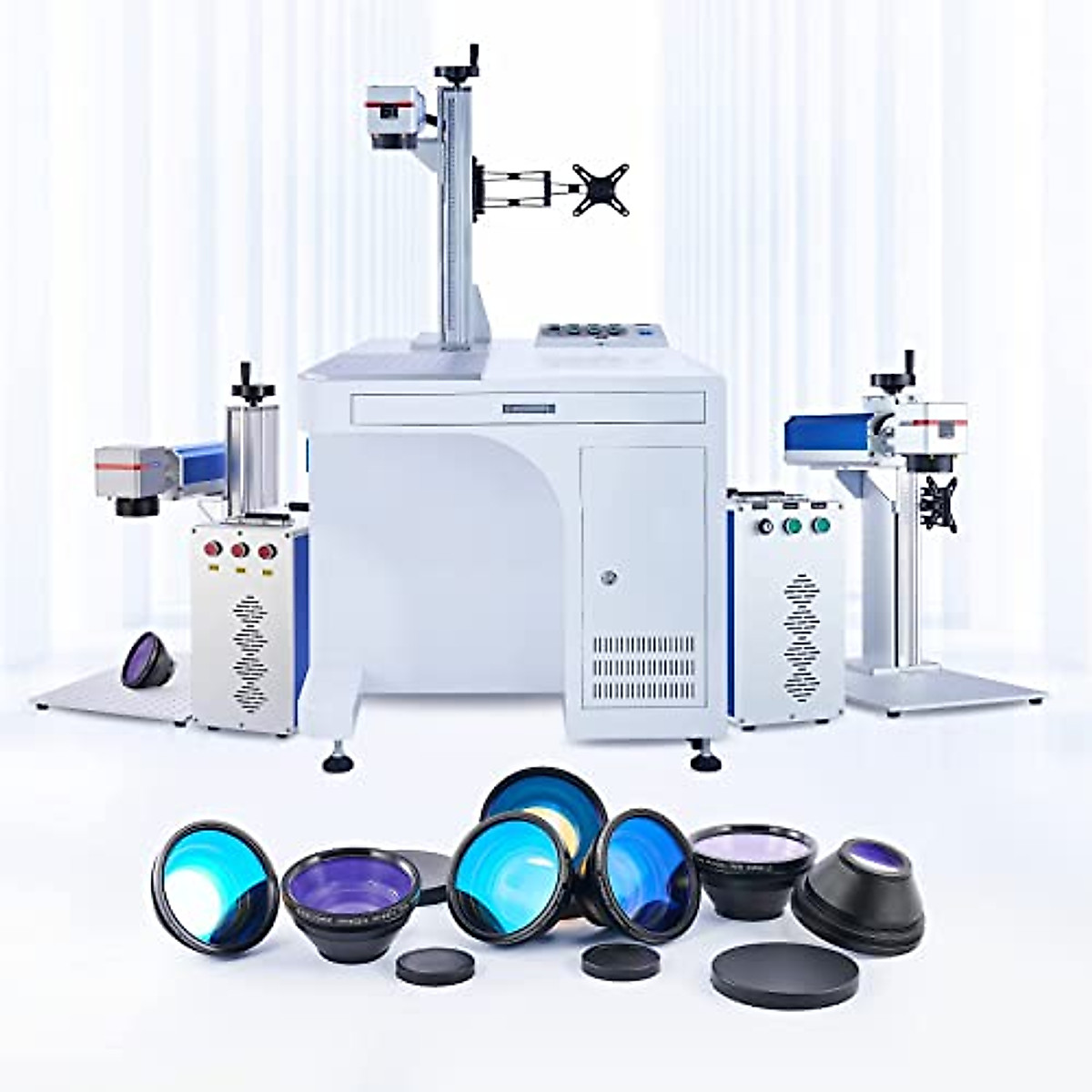 OMTech F Theta Lens for Fiber Laser Engravers, 110x110mm Replacement Optical Scanning Lens for 1064nm Fiber Cutter Marking Engraving Machines, Laser Etching Accessory Field Lens Upgrade, M85x1 Thread