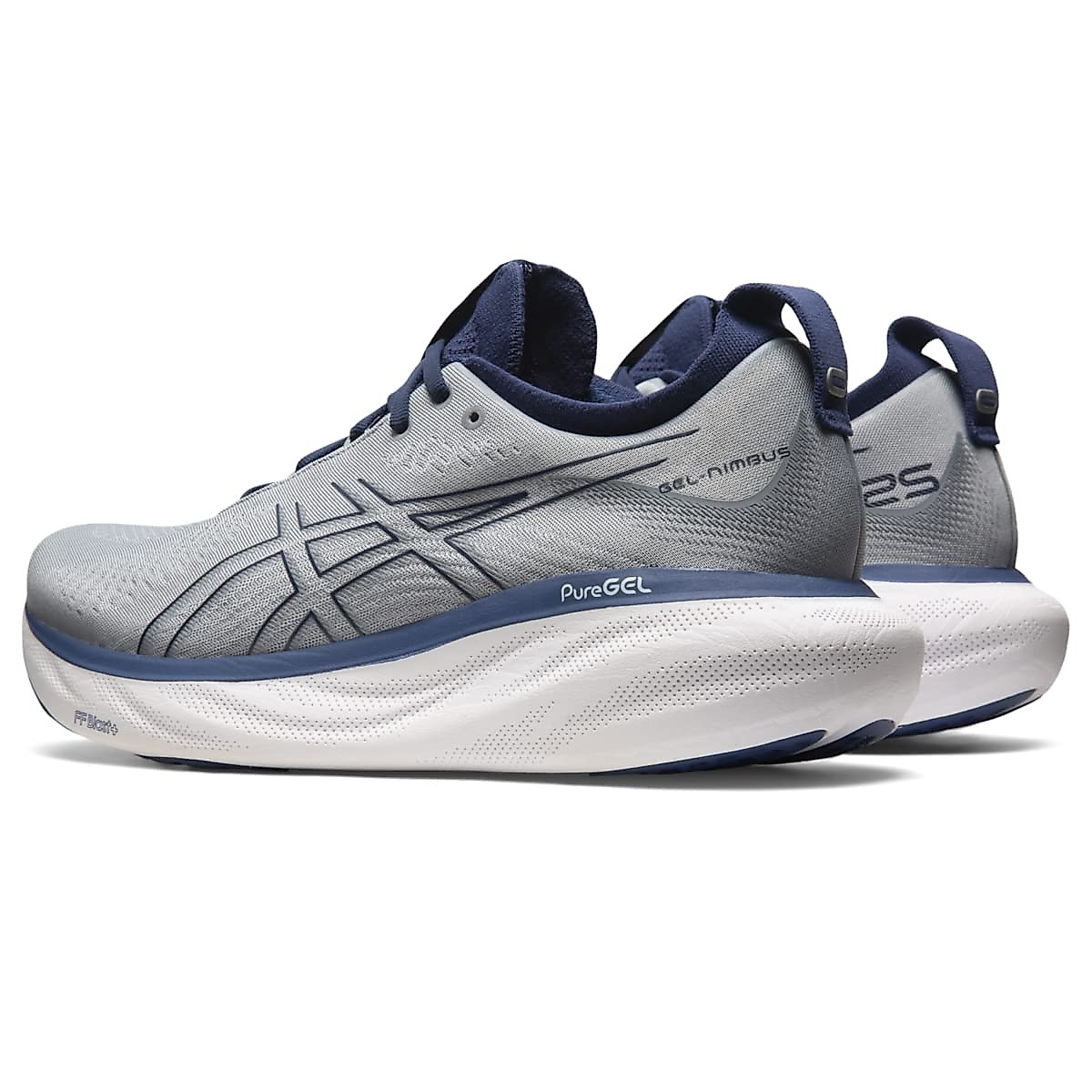ASICS Men's Gel-Nimbus 25 Running Shoes, 9, Sheet Rock/Indigo Blue