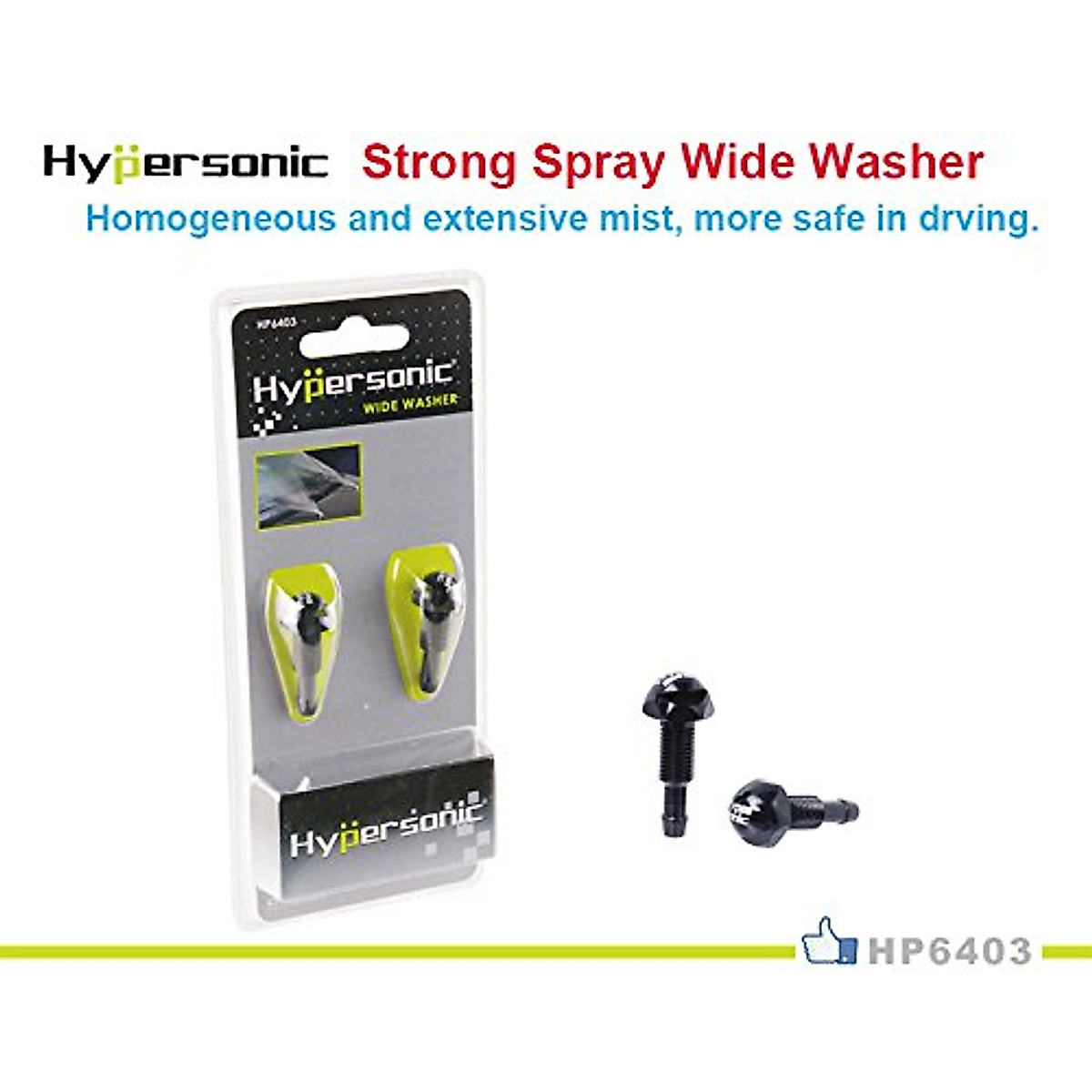 Hypersonic Universal Car Windshield Washer Sprayer 2Pcs Vehicle Nozzle