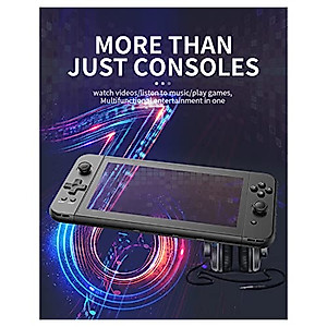 Powkiddy X70 Handheld Retro Game Console 32G 5,500+ Games, ATM7051 900 MHz, 7-Inch IPS Screen Portable Arcade Rechargeable Games Emulators for Kids and Adults (Black)