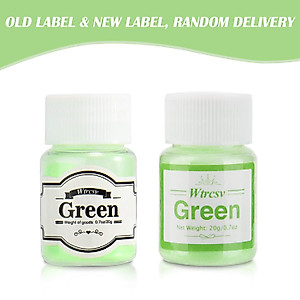 Wtrcsv Glow in The Dark Pigment Powder, 10 Color Epoxy Resin Luminous Powder Non-Toxic Safety Powder for Acrylic Paint, Slime, Nails, Resin, Concerts or DIY - 20g/0.7oz Each