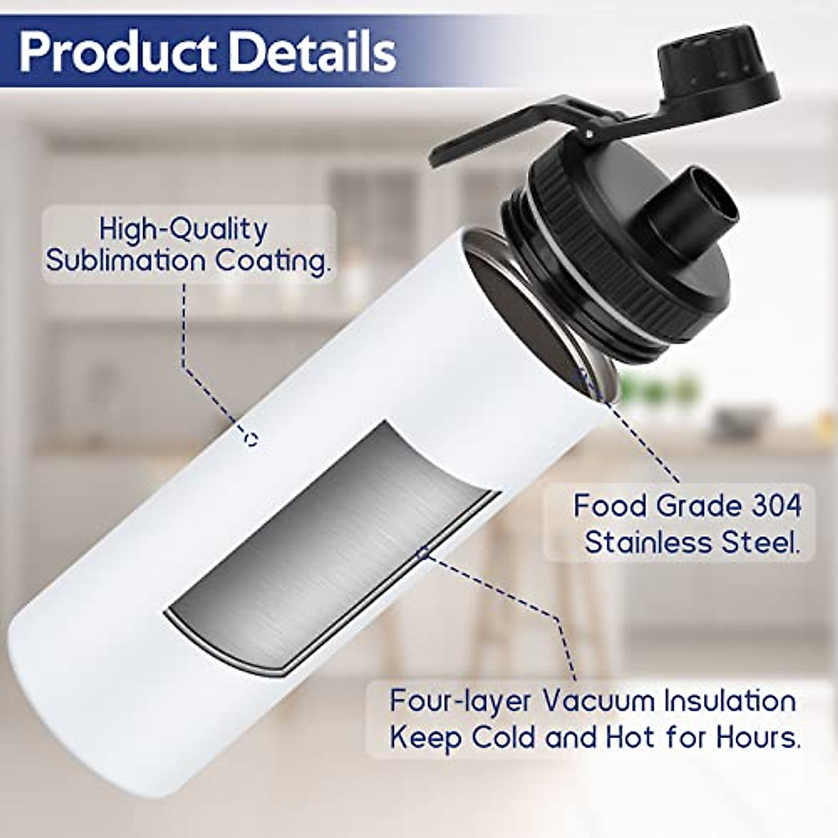 GELBEKUH 8 Pack 20 oz Sublimation Tumbler Set Four Layer Stainless Steel Straight Skinny Travel Blank Tumbler Bulk Sublimation Cups with Lid, DIY Stickers Shrink Wrap for Heat Transfer Heat Press