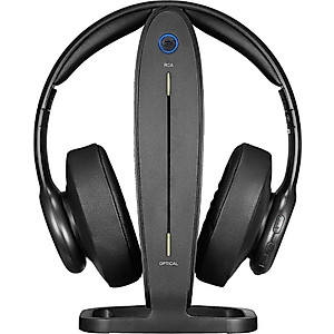 Insignia - NS-HAWHP2 RF Wireless Over-The-Ear Headphones - Black (Renewed)